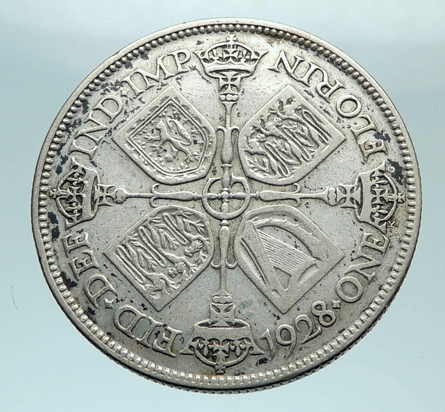 1928 United Kingdom Great Britain GEORGE V Silver Florin 2 Shillings ...