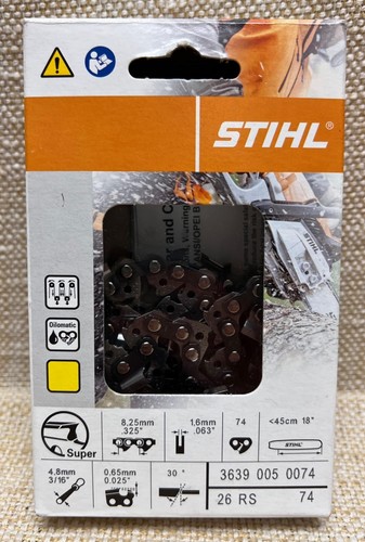Stihl 3639 005 0074 Chain 26RS 74, .325" Pitch, .063G, 74DL OEM | eBay