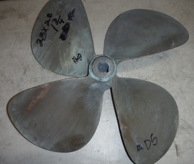 28 X 28 BRONZE 4 Blade LH Propeller 1-3/4” Bore Prop Inboard Wheel ...