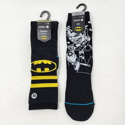 Lot 2 Stance Performance Feel 360 Batman Casual Infiknit Joker Socks ...