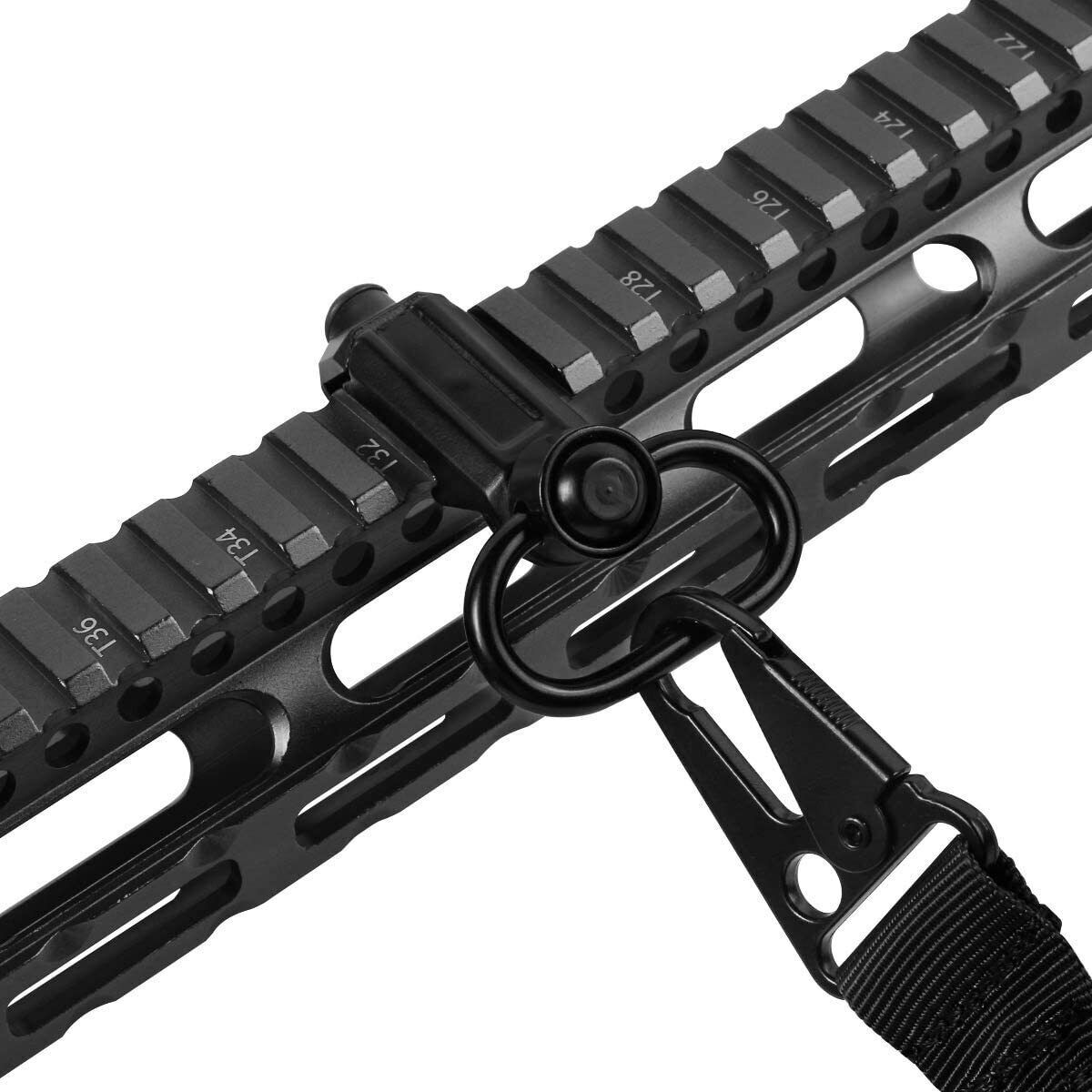 Quick Release Detach QD Sling Swivel Attachment w/ 20mm Picatinny Rail ...