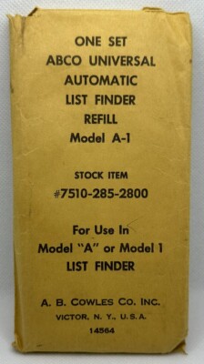 Vintage ABCO Address Book List Finder Refill Cards Model A-1 New Open ...