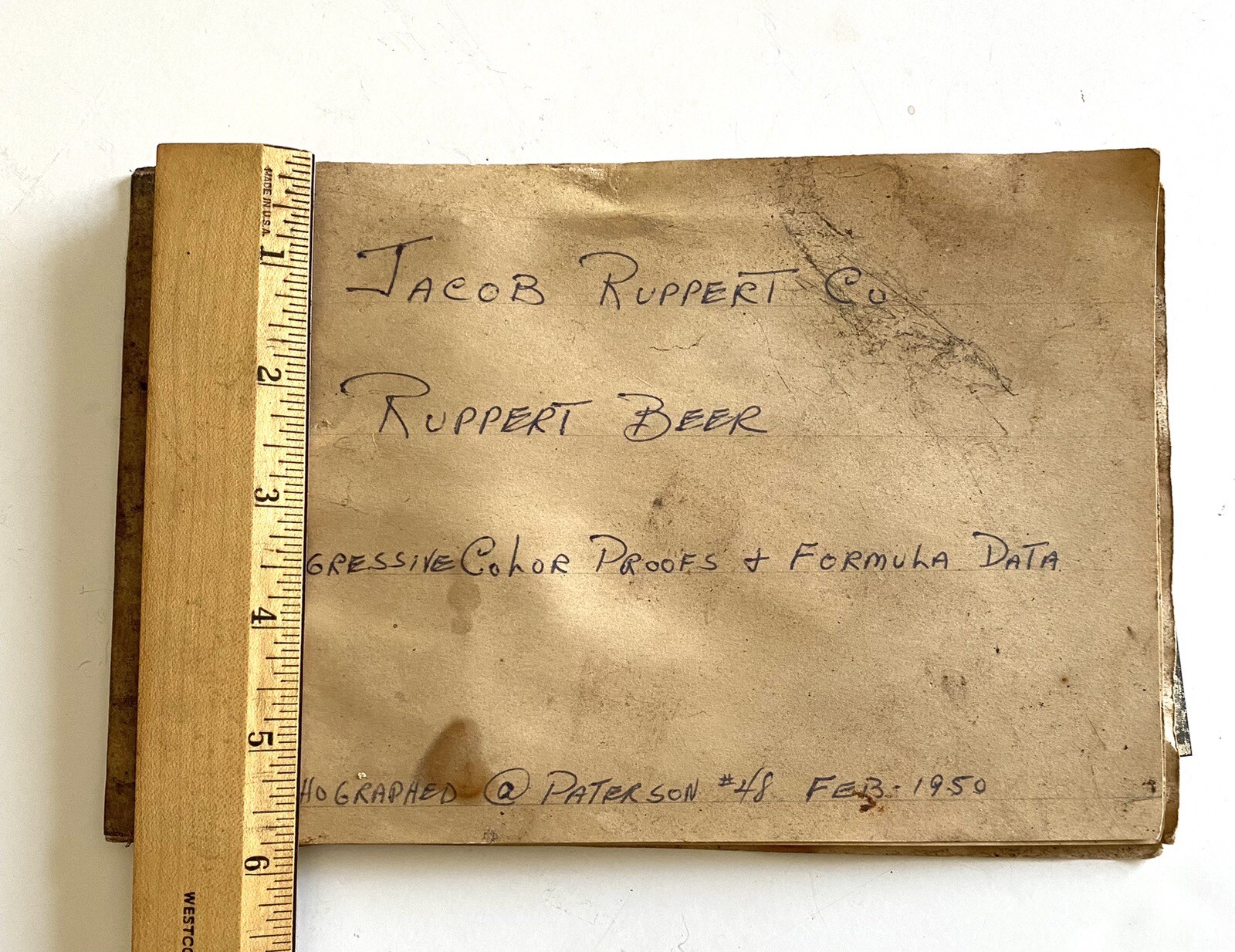 1950 Jacob Ruppert Beer Color Proofs/ Formula Data For Beer Can Design ...