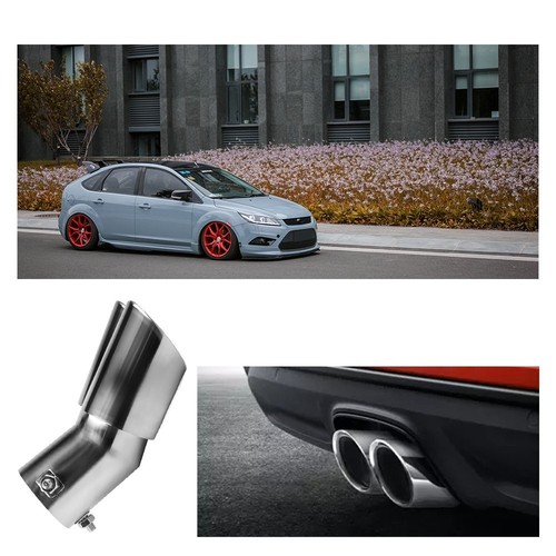 Car Rear Dual Muffler Tip Exhaust Pipe, Stainless Steel Chrome Effect 2 ...
