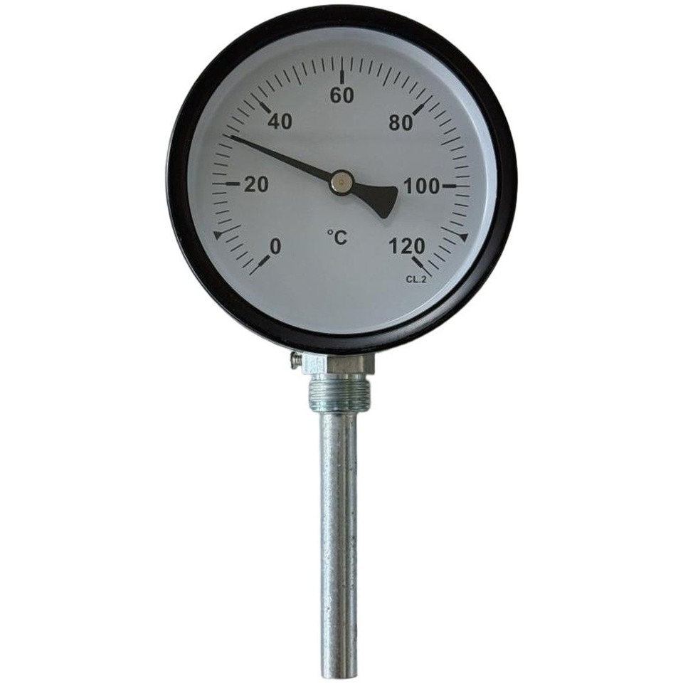 Bimetal Dial Thermometer 0 120C with Copper For Immersion Sleeve 12 ...