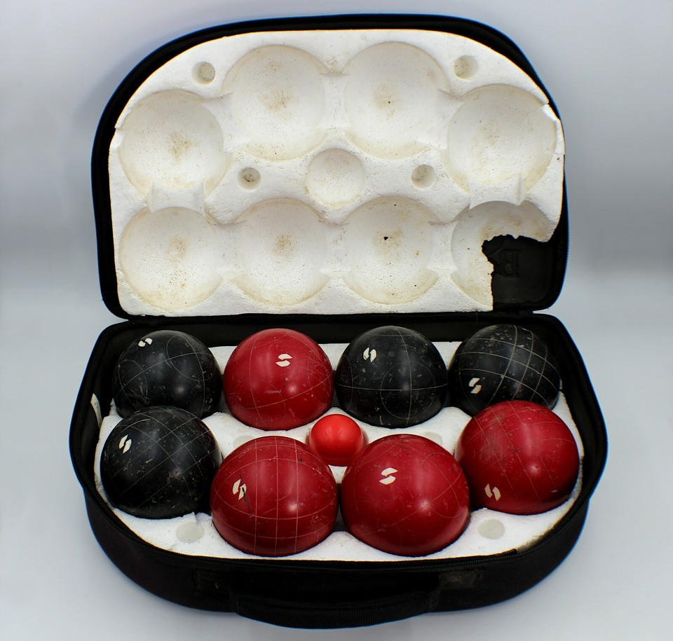 Vintage Sportcraft Petanque/Bocce Ball Set Made in Italy 8 Balls And 1 ...
