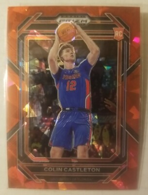 2023-24 Panini Prizm Draft Picks Colin Castleton #45 Red Cracked Ice RC ...
