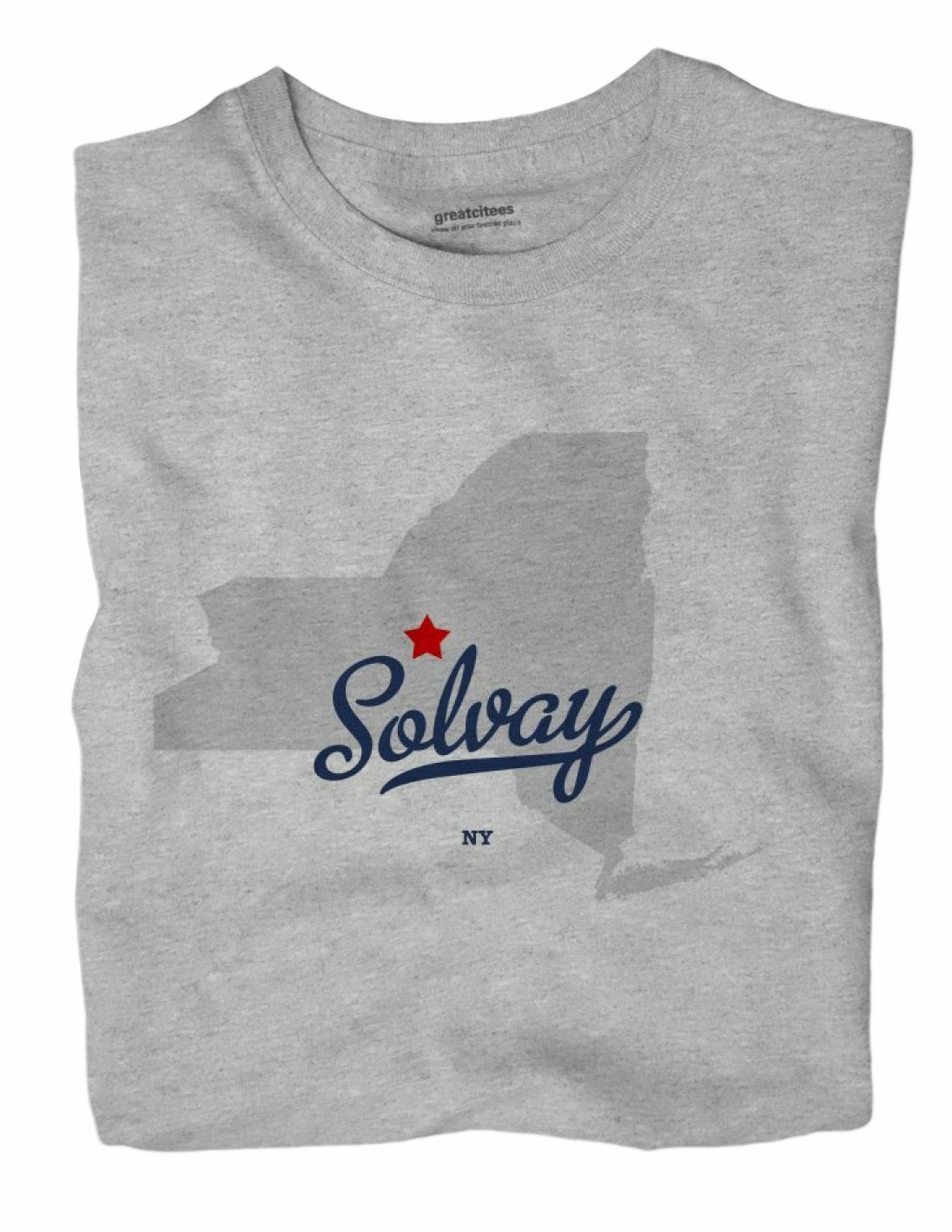Solvay New York NY T-Shirt MAP | eBay