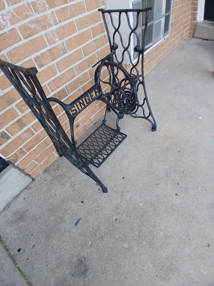 vintage black steel singer sewing machine treadle base | eBay