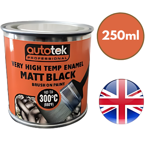 Autotek VHT Very High-Temperature Enamel Matt Black Brush On Paint ...