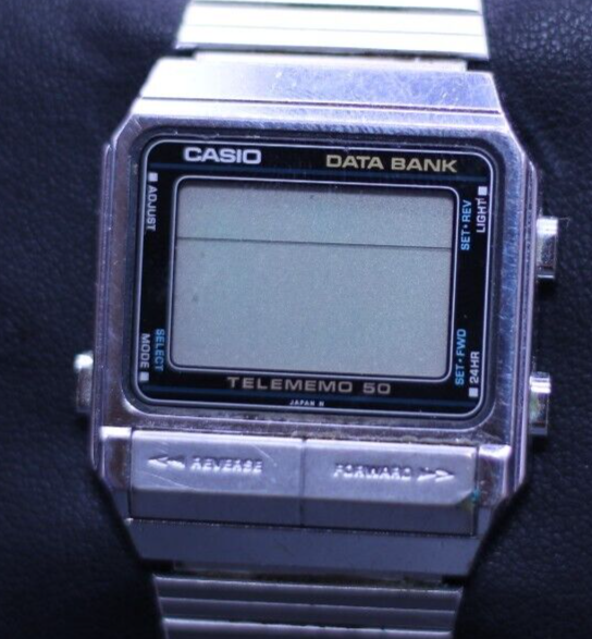 CASIO TELEMEMO 50 DATA BANK DB-500 MEN'S WRIST WATCH ORIGINAL BRACELET ...