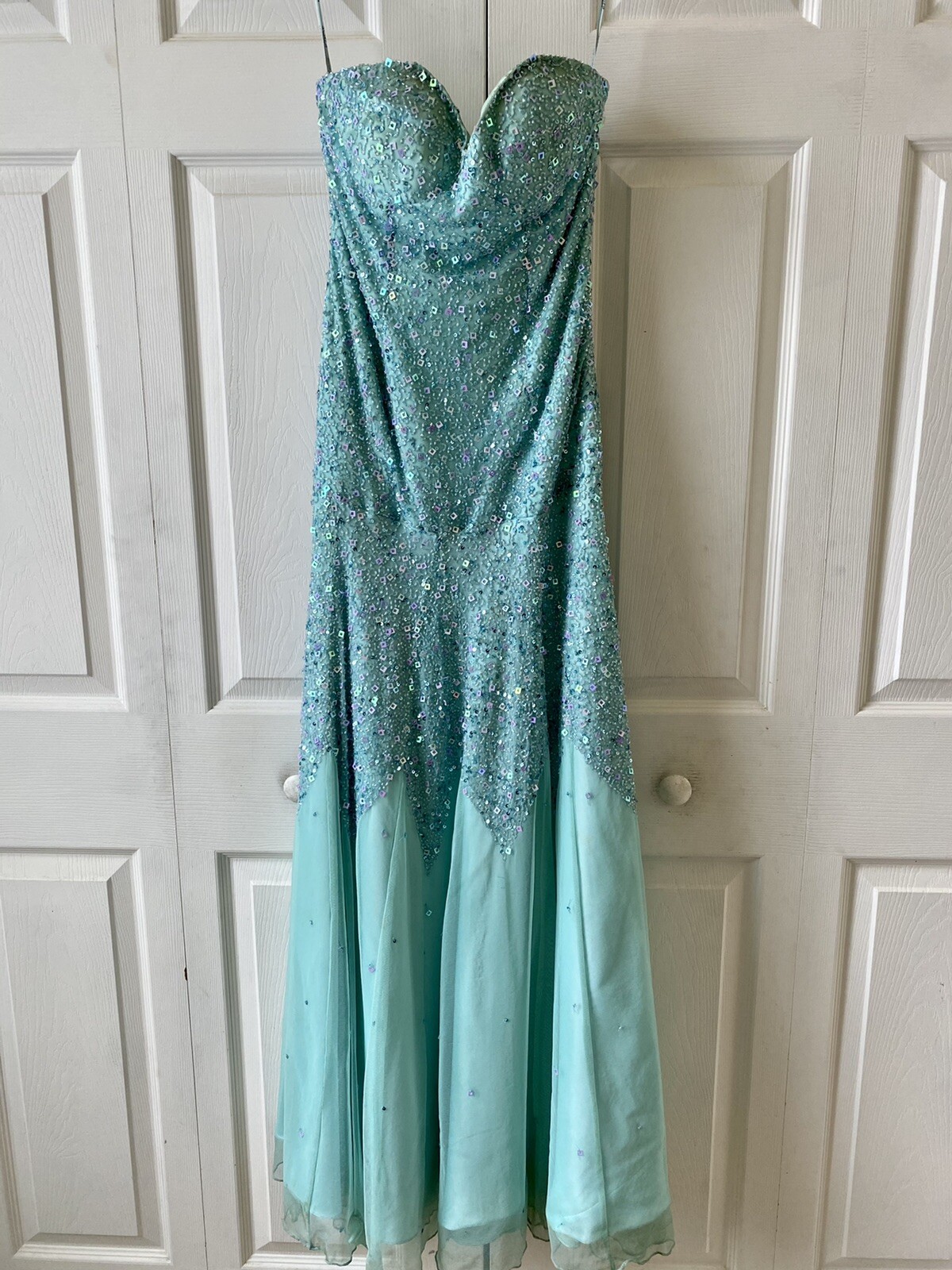 Turquoise Sequin Prom Dress - Gem