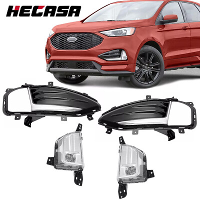 For Ford Edge 2019-2024 Bumper LED Fog Light Lamps Cover Bezel ...