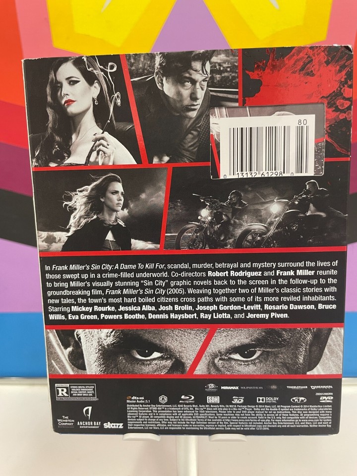 Sin City: A Dame to Kill For (3D/Blu-ray/DVD/digital 2014) w/slipcover | eBay