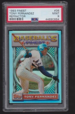1993 TOPPS FINEST REFRACTORS #36 TONY FERNANDEZ METS GRADED PSA 9 MINT ...