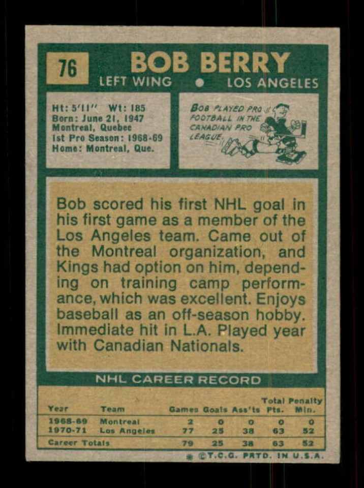 1971-72 Topps #76 Bob Berry EX/EX+ RC Rookie Kings 546069 | eBay