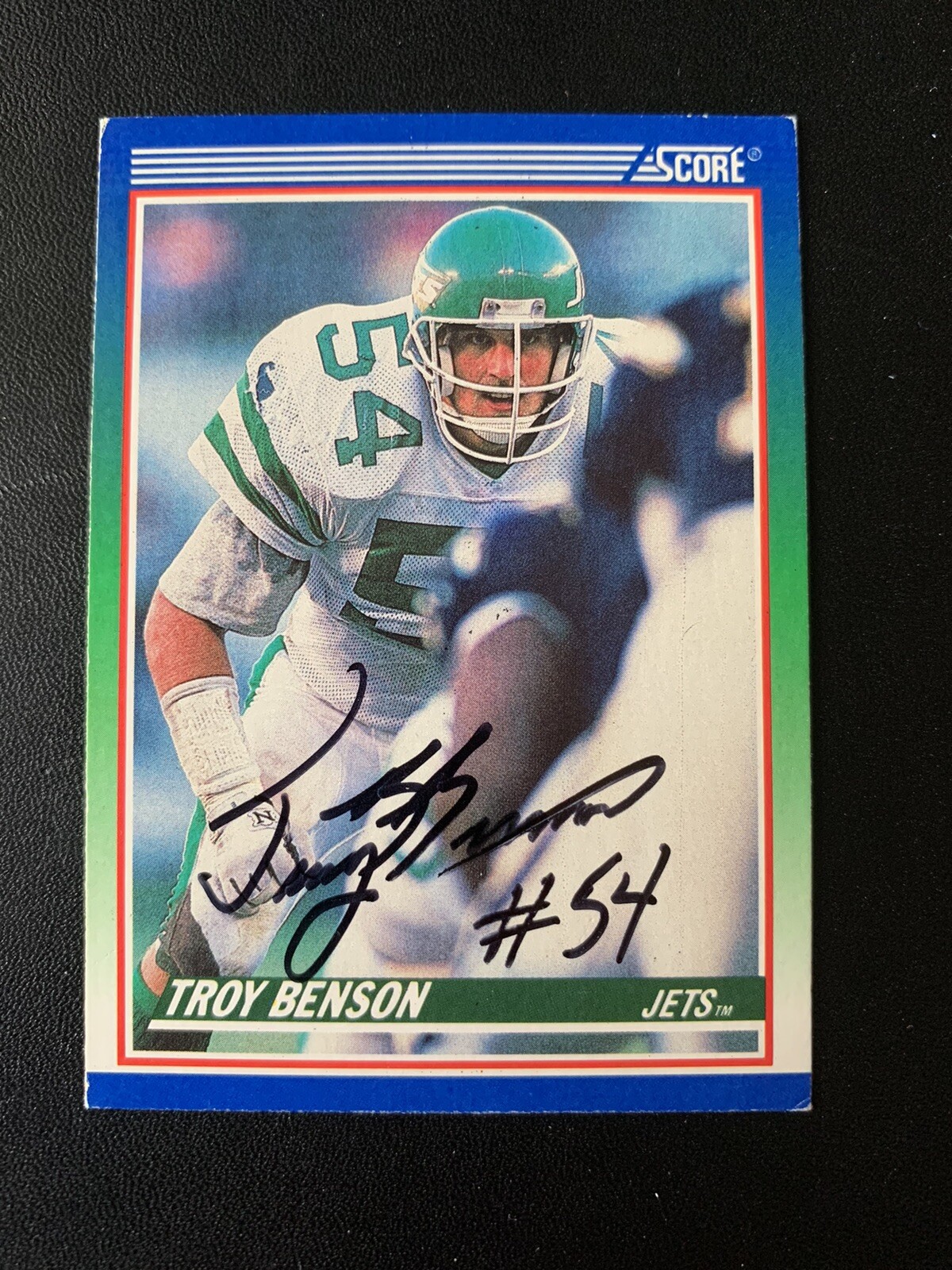 Troy Benson Signed 1990 Score #399 Card New York Jets Autograph COA | eBay