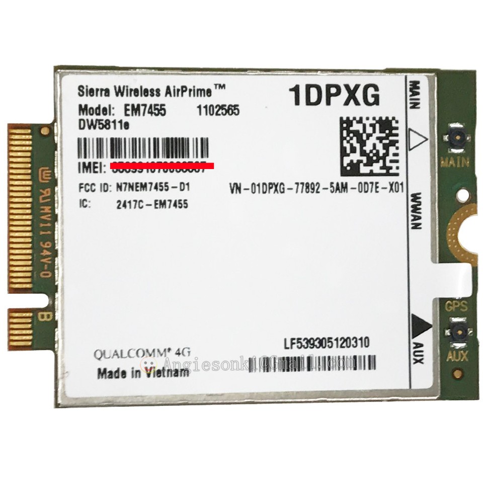 Dell E7270 E7470 E7370 DW5811E 1DPXG MM9JH MR7VT EM7455 LTE 4G WWAN ...