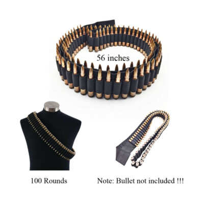 100 Rounds Rifle Bullet Cartridge Ammo Belt For 7.62.38 .357 .223 .222 ...