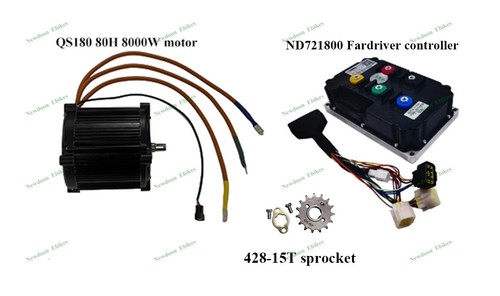 QS180 90H 8KW Mid Drive Motor For Electric Motorcycle with ND721200 ...