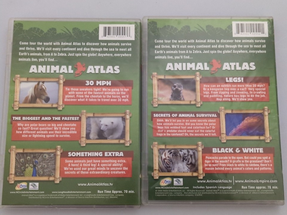 Lot Of 2 Animal Atlas DVDs: Animal Mysteries + Superhero Animals ...