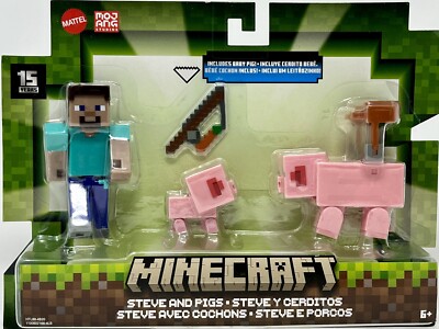 Mattel Minecraft Steve & Pigs, 3.25-inch “Ships In A Box” | eBay