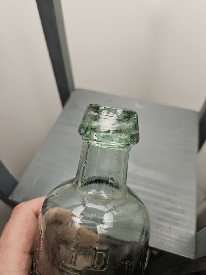 Huge rare Chisel lip CLAYTONS LTD CAFDIFF aqua antique bottle | eBay UK