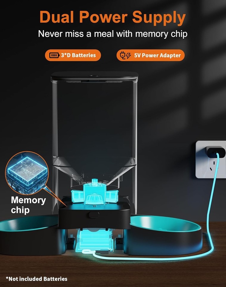 Automatic Cat Feeder, 2.4G WiFi Smart Pet Feeder with APP Control for ...