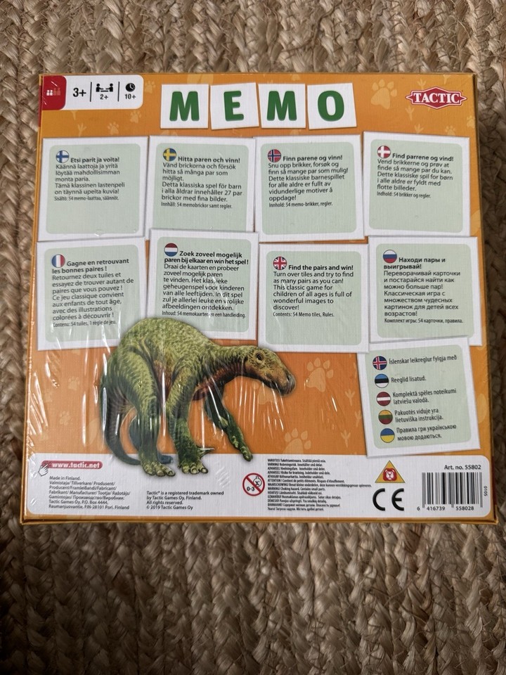 Tactic Memo Dinosaur Game New and Factory Sealed | eBay UK