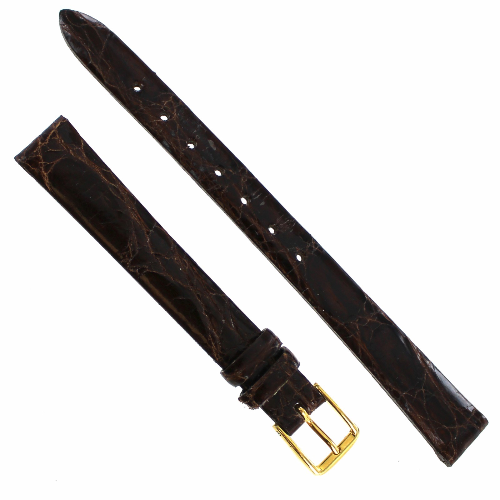 11mm Name Brand Genuine Crocodile Brown Unstitched Watch Band LS942 | eBay