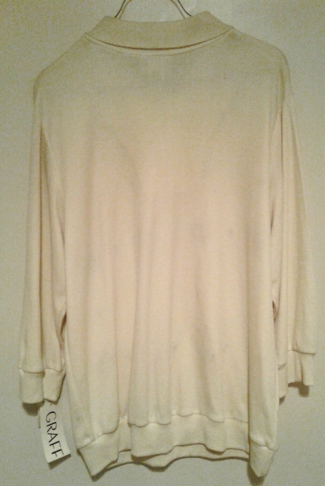 Vintage Graff Pullover Top Women's Size L embroidered Buttons Collared ...