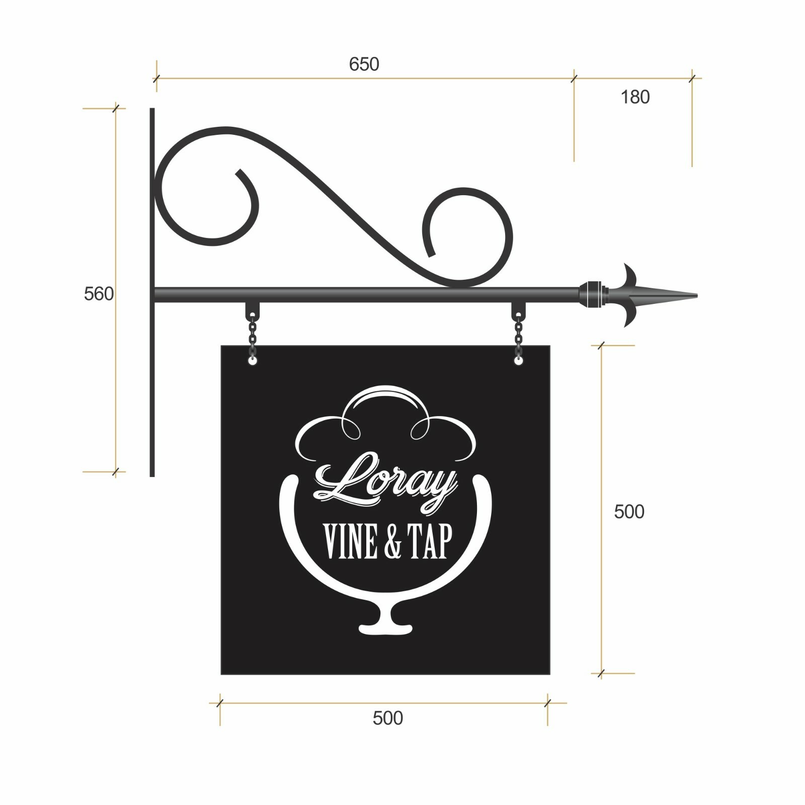 Antique Vintage Wall Mount Blade Sign Bracket / Architectural Sign ...