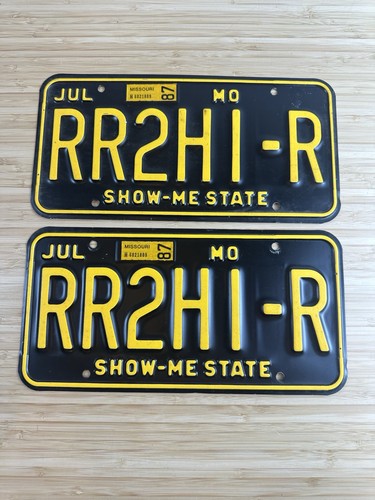 1987 Missouri License Plate Set 87 June RR2HI-R show-me State | eBay