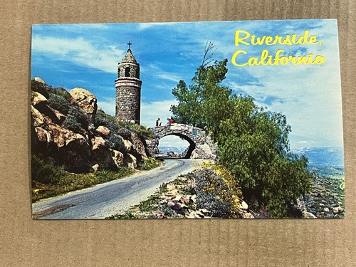 Postcard Riverside CA California Greetings Peace Tower Mt Rubidoux ...