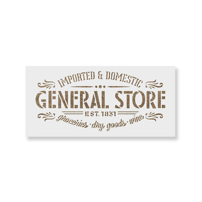 General Store Groceries Goods Wine Sign Stencil - Reusable Mylar ...
