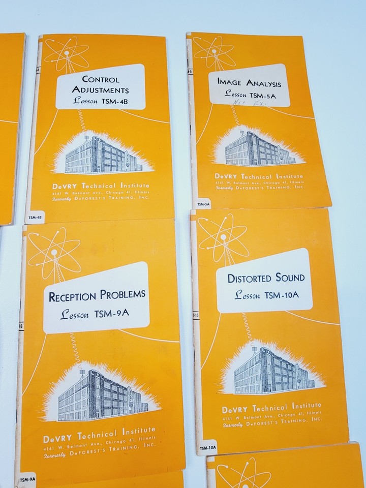 Vintage 1955 DeVry Technical Institute Electronics Course Books 20 ...