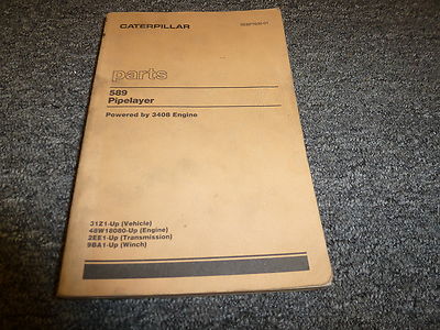 Caterpillar Cat 589 Pipelayer w/ 3408 Engine Parts Catalog Manual Book ...