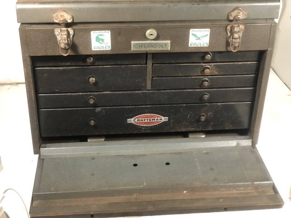 Vintage Craftsman 7 Drawer Machinist Toolbox Tool Box Chest ca:1950 ...