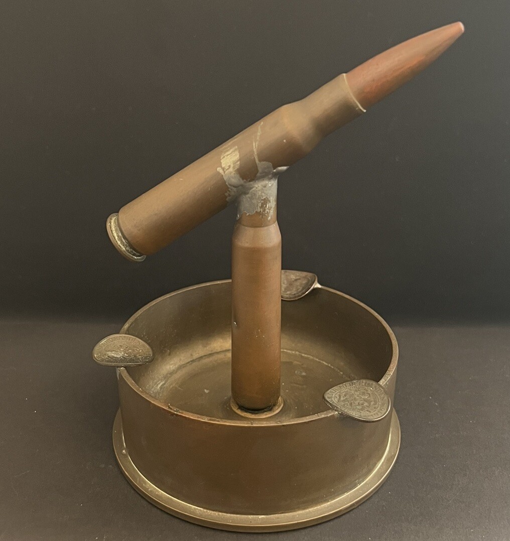 WW II Trench Art Ashtray From Military Shell Casing 105MM M14 S.M.C ...