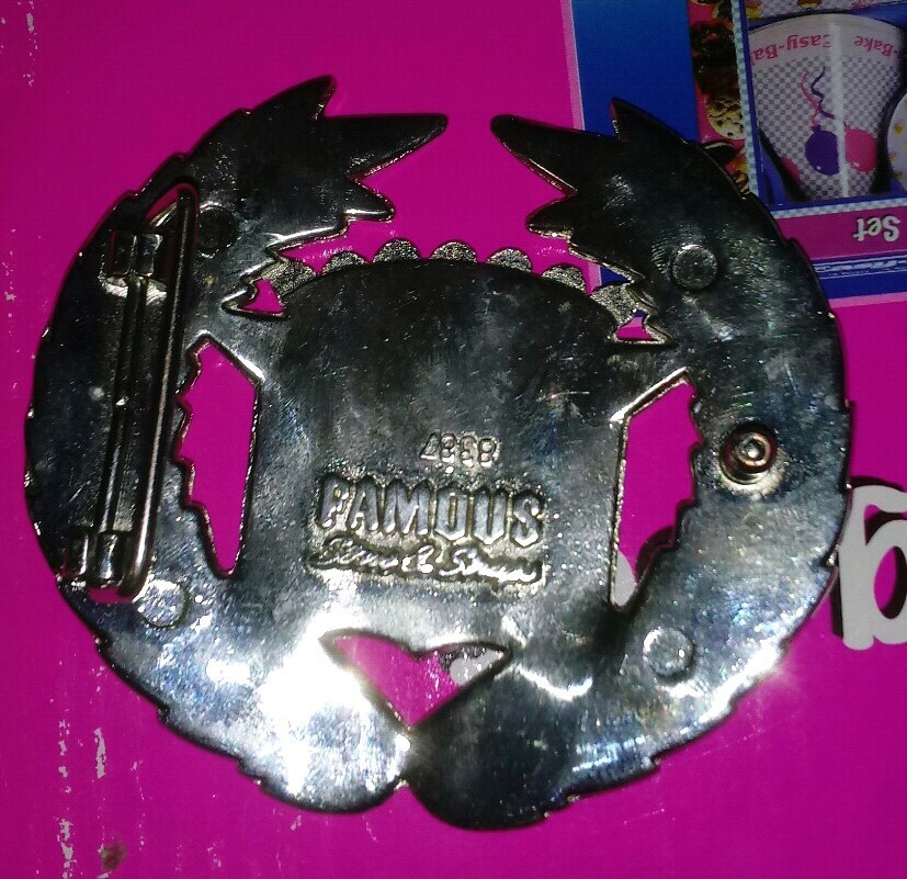 👁EuC FAMOUS STARS AND STRAPS CADILLAC LOGO AMERICAN FLAG CHROME BELT ...