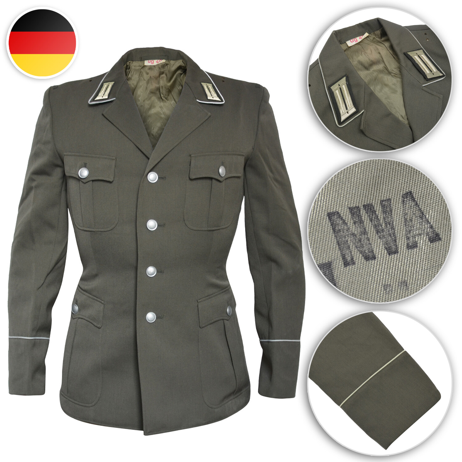East German Army DDR NVA Wool Jacket Officers Retro Coat Vintage Rare ...