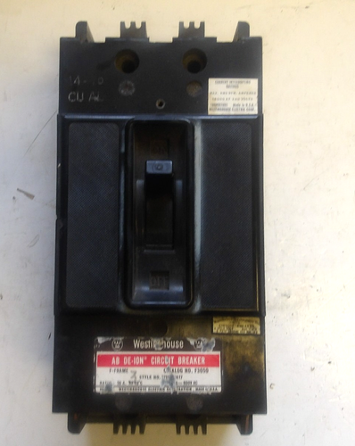 WESTINGHOUSE P/N:F3050 CIRCUIT BREAKER 3POLE 600VAC 50AMPS 240V | eBay