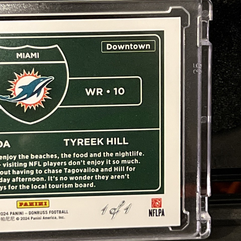 2024 Panini Donruss Dual Downtown Tua Tagovailoa, Tyreek Hill. 1/1 Very ...