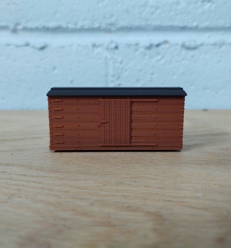 HOn30 18ft WOOD STYLE BOXCAR kit. No trucks/couplers. OXIDE RED. 3D ...