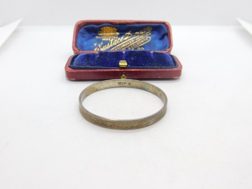 Charles Horner Sterling Silver Christening Bangle Bracelet Antique ...
