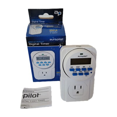 Autopilot TM01715 7-Day Grounded Digital Programmable Timer 1725W 15A ...