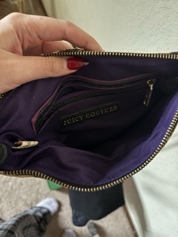 Y2K Juicy Couture Black Cross Body Bag Early 2000s Vintage Leopard | eBay