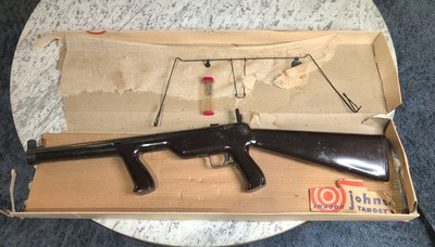VINTAGE Johnson Automatics Indoor Target Gun RUBBER BAND BB GUN SIZE ...
