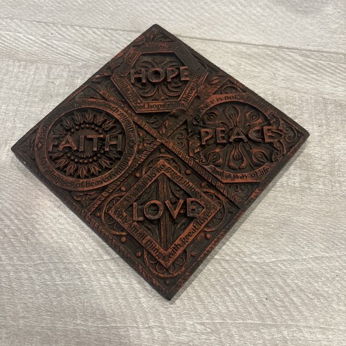 Faith Hope peace love decor plaque, 6x6 wall hanger | eBay