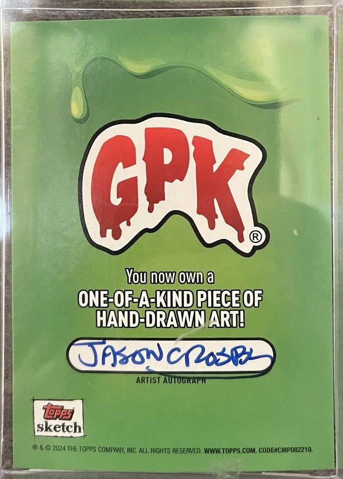 Garbage Pail Kids 40th Anniversary Original Art Sketch Card Jason ...